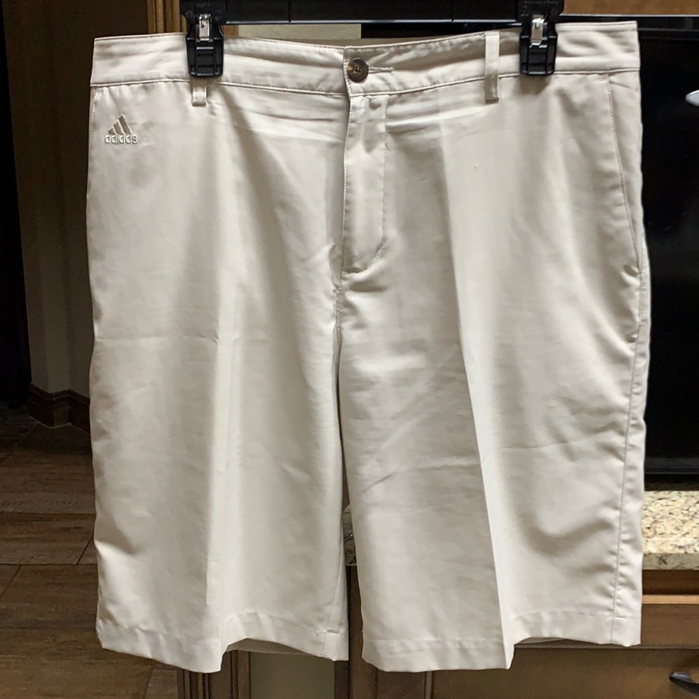 Light Khaki Adidas Climalite 35 Shorts - Gem